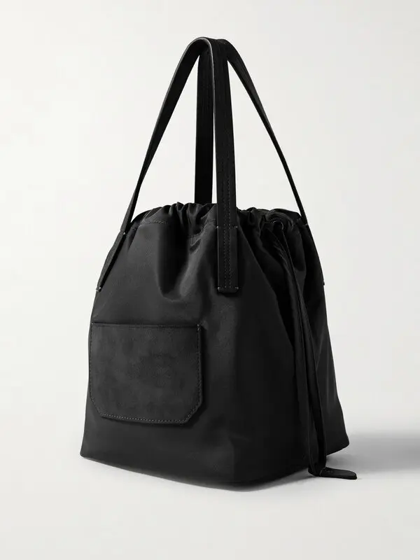 Khaite Rory Leather-trimmed Bucket Bag - Black