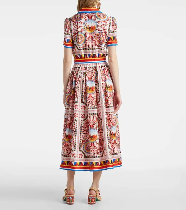 Dolce & Gabbana Printed Silk Midi Dress