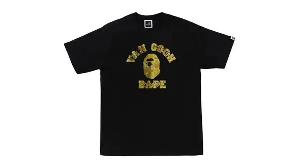 A BATHING APE X Van Gogh Museum College Tee Shirt