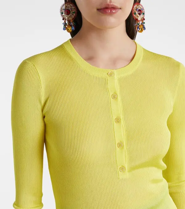 Dolce & Gabbana Ribbed-knit Button-down Sweater