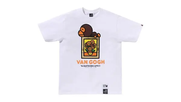A BATHING APE X Van Gogh Museum Baby Milo Tee Shirt - White