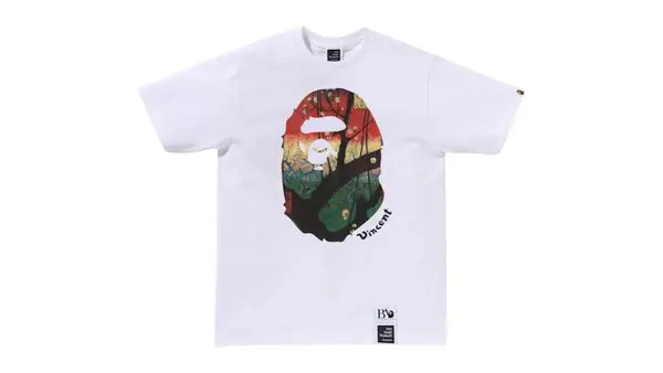 A BATHING APE X Van Gogh Museum Ape Head Canvas Art Iv Tee Shirt - White