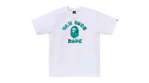 A BATHING APE X Van Gogh Museum College Tee Shirt - White