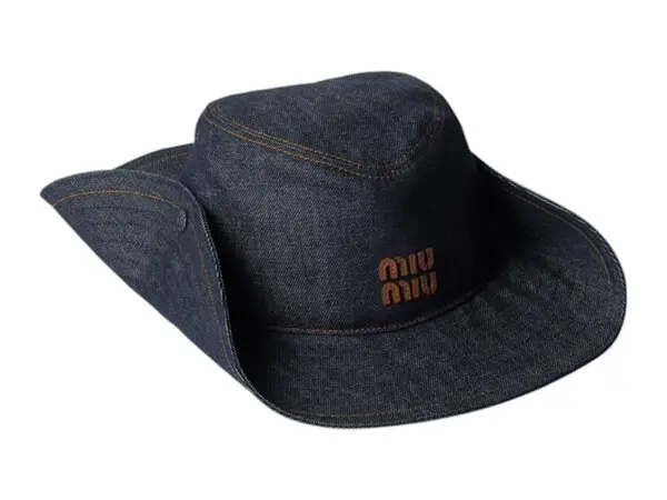 Miu Miu Denim Cowboy Hat - Blue/brandy