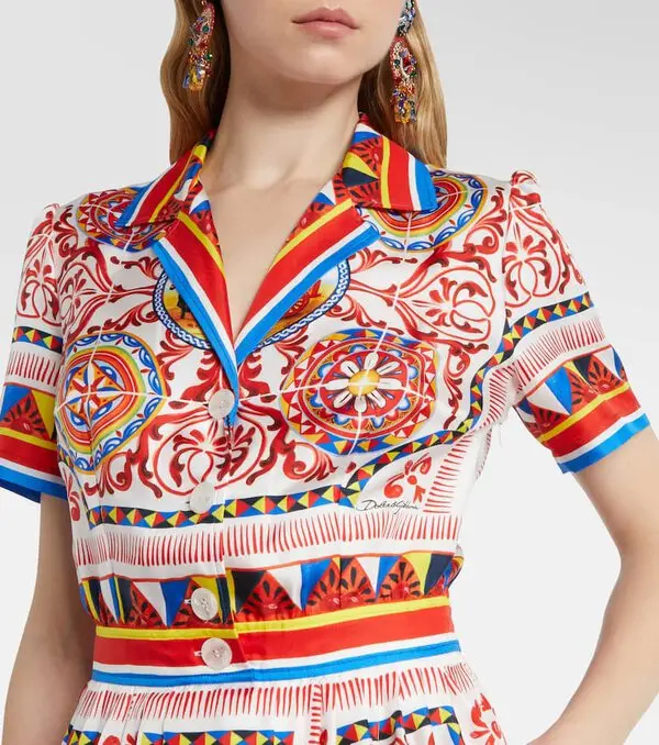 Dolce & Gabbana Printed Silk Midi Dress