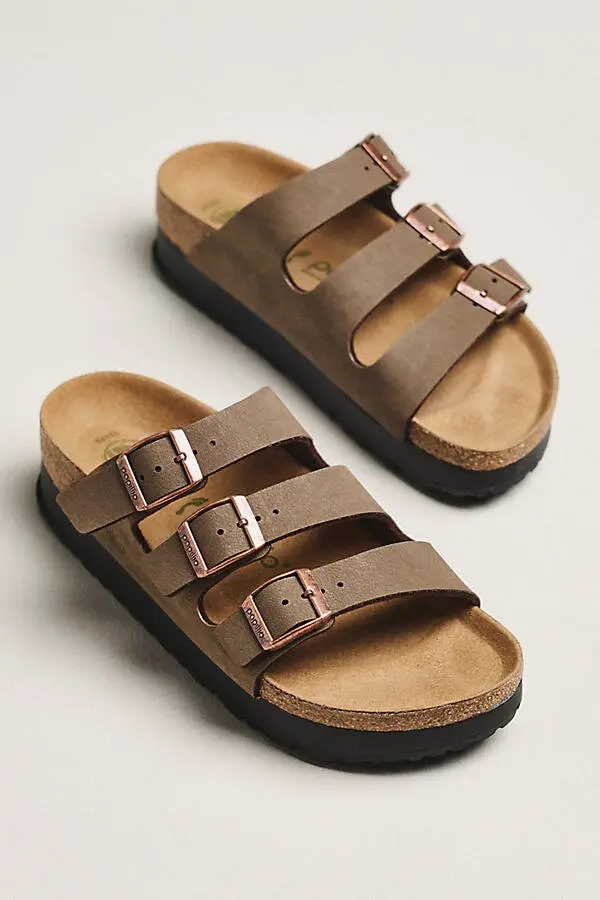 BIRKENSTOCK Florida Iii Platform Triple-strap Sandals - Mocha