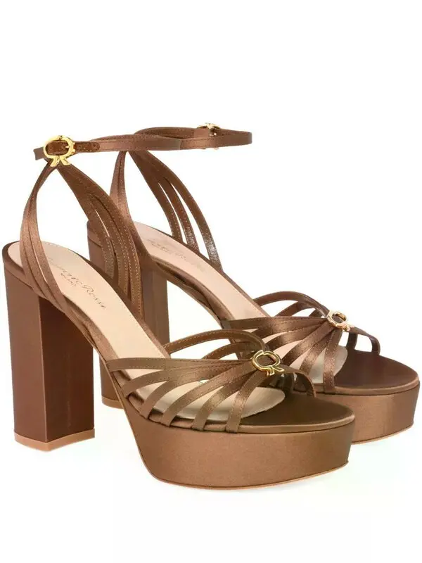 GIANVITO ROSSI Strappy Platform Sandals - Brown