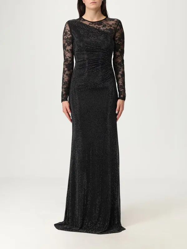 SELF-PORTRAIT Embellished Maxi Dress With Lace Accents