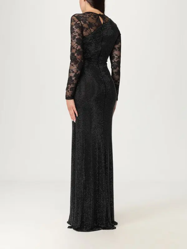 SELF-PORTRAIT Embellished Maxi Dress With Lace Accents