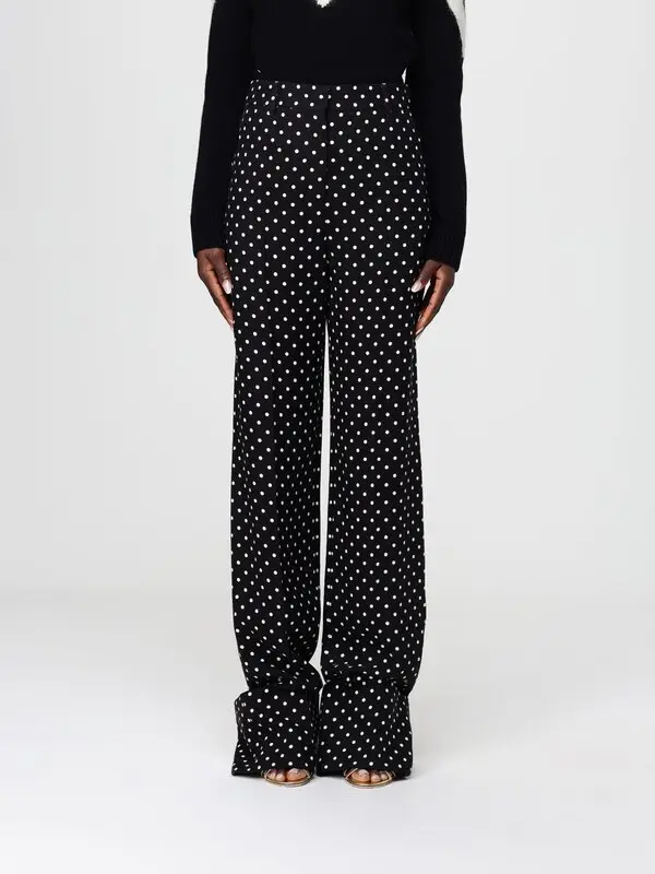 Valentino Garavani Polka Dot Wide Leg Trousers - White
