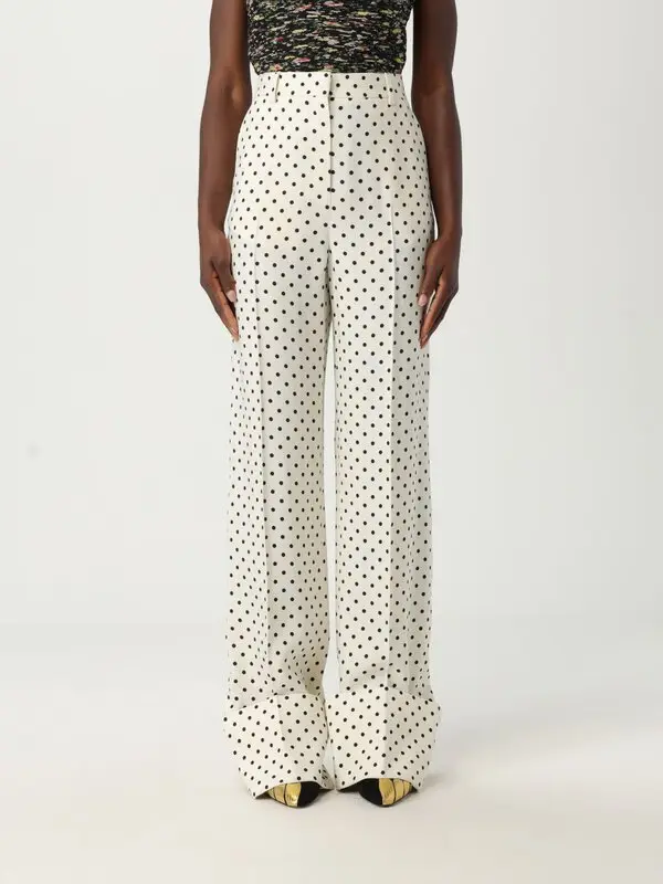 Valentino Garavani Wide Leg Trousers - Yellow Cream