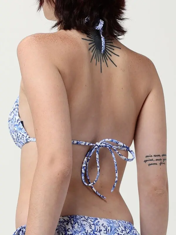 KAMPOS Printed Halterneck Triangle Bikini Top - Gnawed Blue