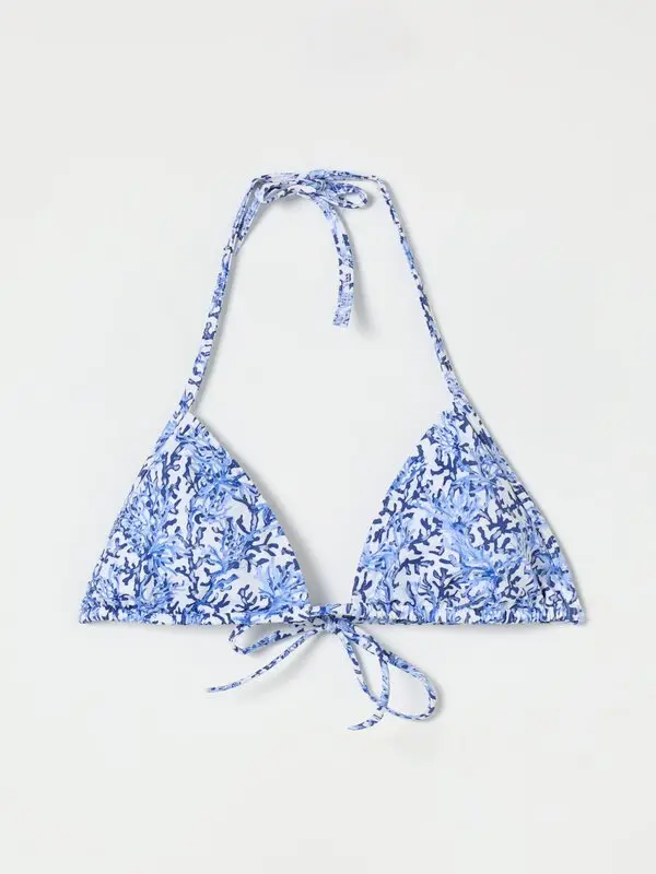 KAMPOS Printed Halterneck Triangle Bikini Top - Gnawed Blue