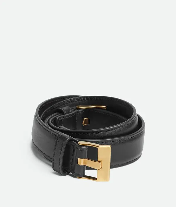 Bottega Veneta Calfskin Leather Belt - Black