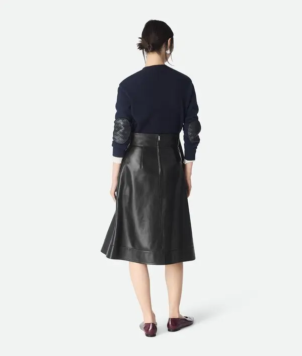 Bottega Veneta Leather A-line Skirt