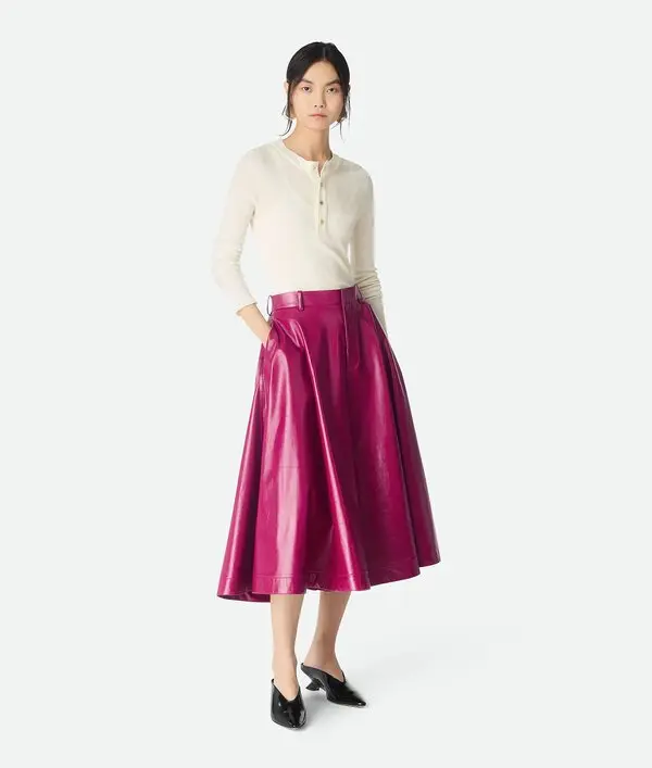 BOTTEGA  VENETA Shiny Leather A-line Culottes