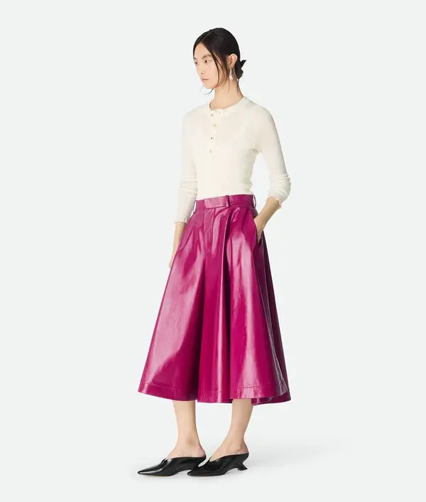 BOTTEGA  VENETA Shiny Leather A-line Culottes