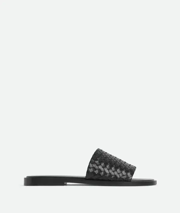 BOTTEGA  VENETA Elio Intrecciato Leather Mule - Black
