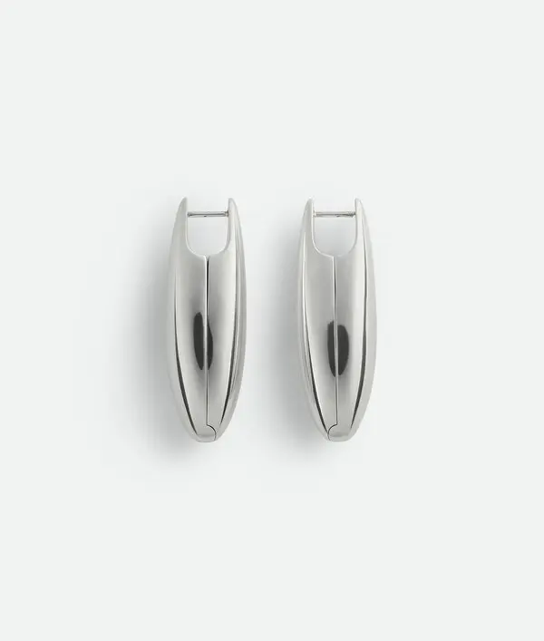 Bottega Veneta Large Ellipse Earrings - Silver