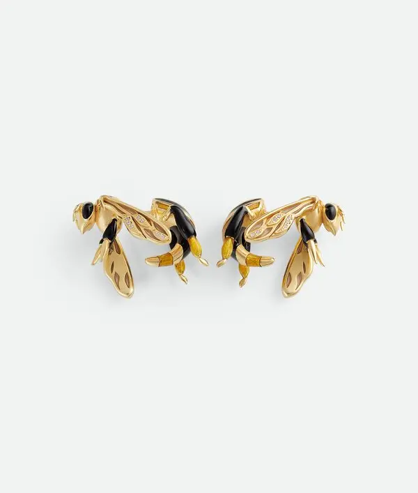 BOTTEGA  VENETA Ape Earrings - White/gold Caramel