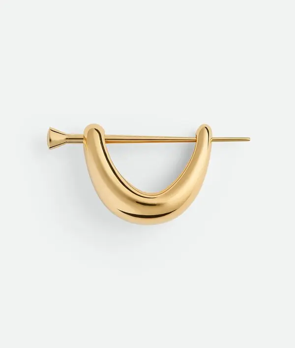 Bottega Veneta Ellipse Hair Clip - Yellow Gold