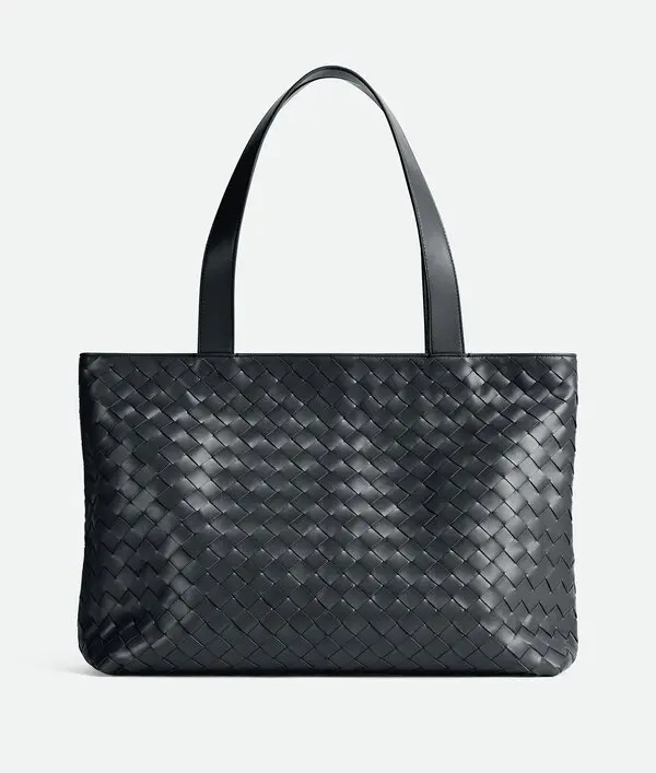 BOTTEGA  VENETA Small Intrecciato Leather Zipped Tote - Ardoise