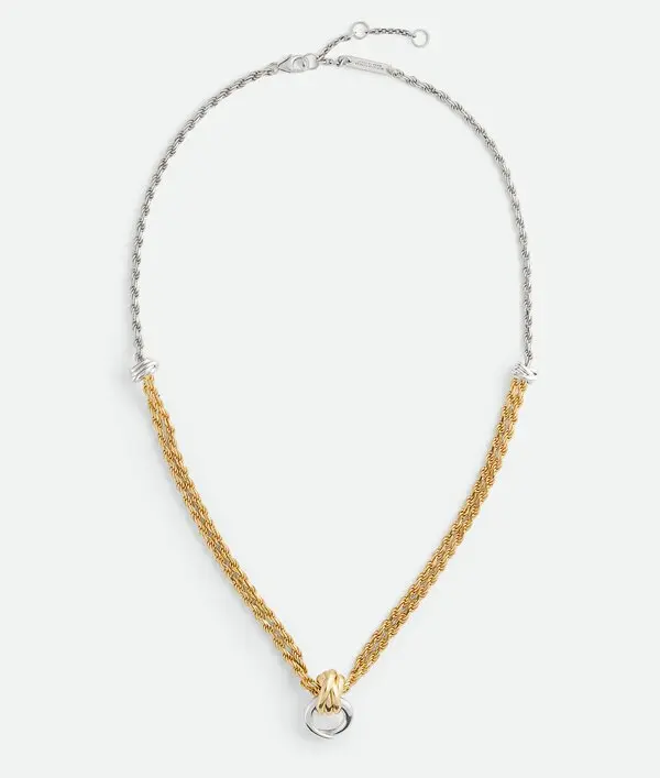 Bottega Veneta Knot Necklace - Silver/yellow Gold