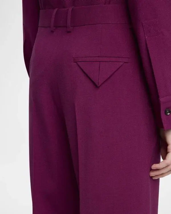 Bottega Veneta Fine Viscose-silk Twill Straight-leg Trousers - Violet