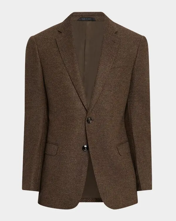 Giorgio Armani Textured Wool And Cashmere G Line Sport Coat - Solid Dark Brown