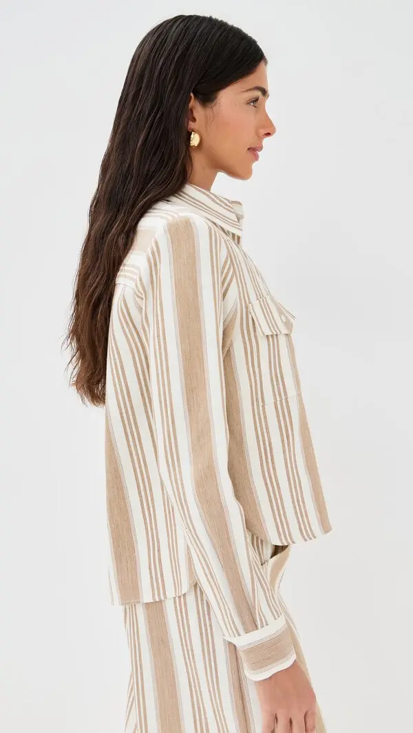TWP Striped Linen Carter Top
