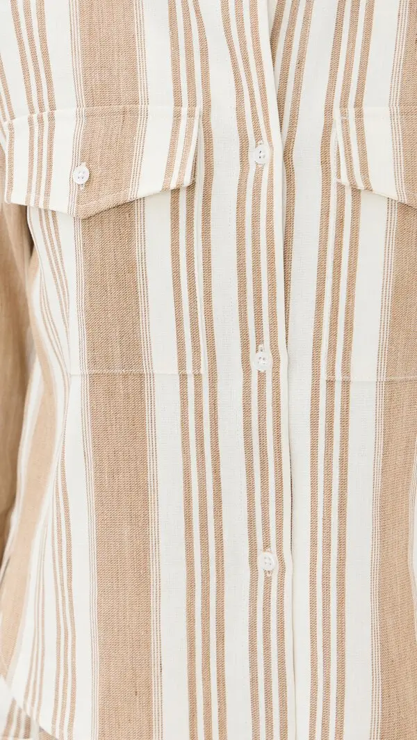 TWP Striped Linen Carter Top