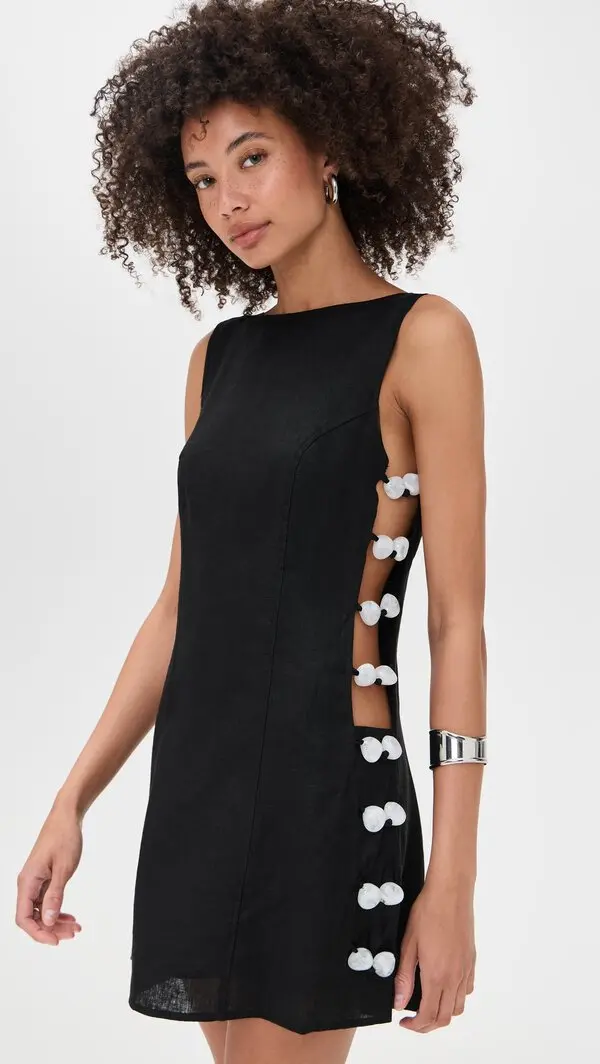 VRG GRL Tia Linen Mini Dress - Black