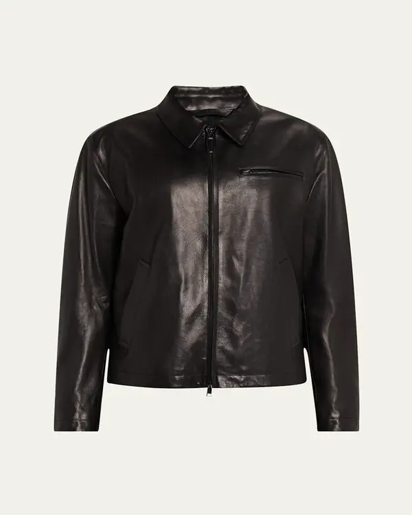 Brioni Leather Moto Jacket