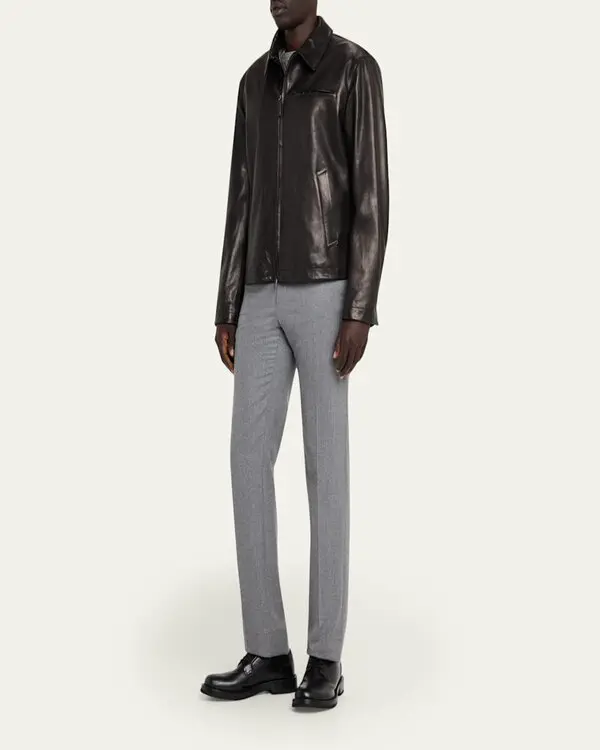 Brioni Leather Moto Jacket