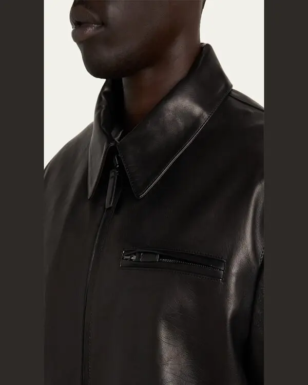Brioni Leather Moto Jacket