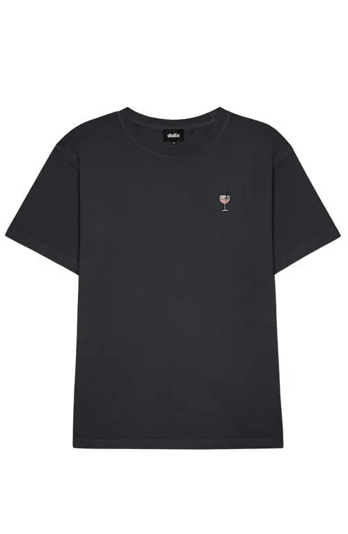 DALIX Spritz Midweight Garment Dye Tee - Black