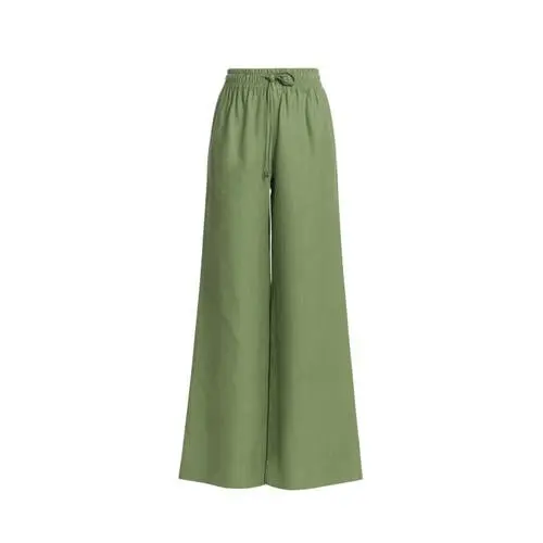 MONLICIA Ciel 100% Linen Wide-leg Pants - Ciel Green