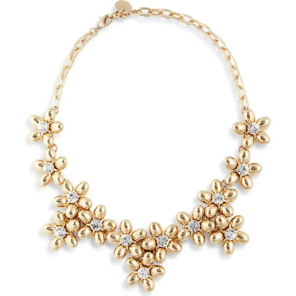 Carolina Herrera Flower Cluster Collar Necklace - Gold