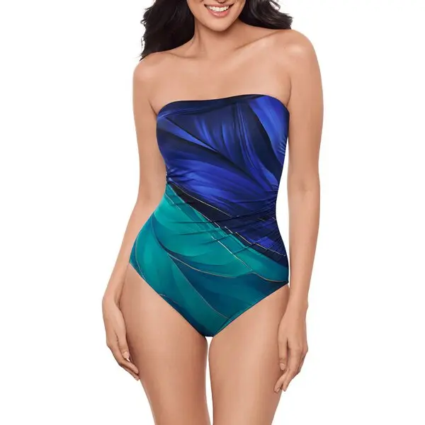 MIRACLESUIT® Maldiva Avanti Strapless One-piece Swimsuit - Blue Multi