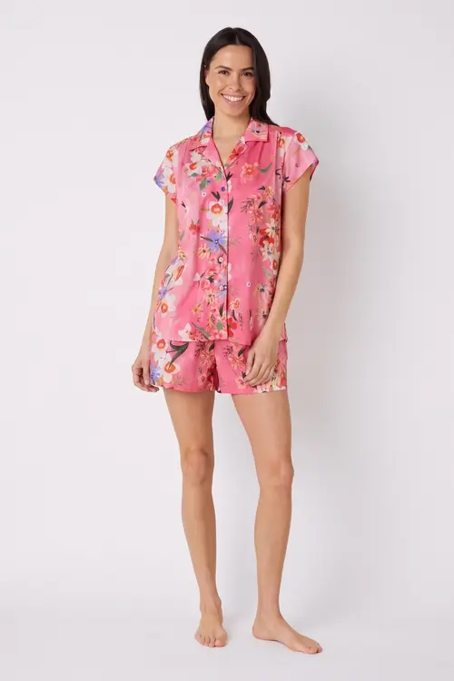 THE CAT'S PAJAMAS Cotton Voile Pajama Short Set - Spring Fling