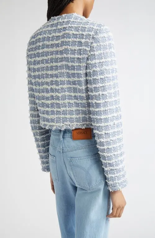 Versace Medusa '95 Windowpane Tweed Crop Jacket