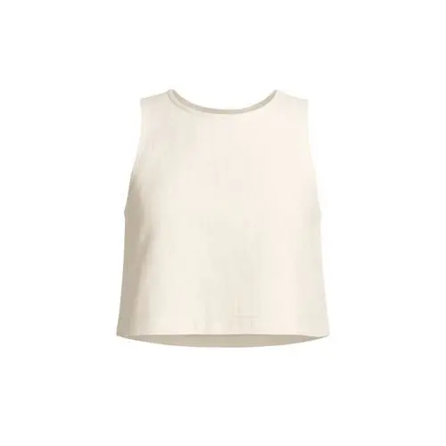 MONLICIA Lena 100% Linen Sleeveless Crop Top - Stone