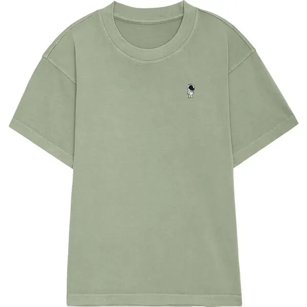 DALIX Astronaut Heavyweight Pigment Dye Tee - Oil Green
