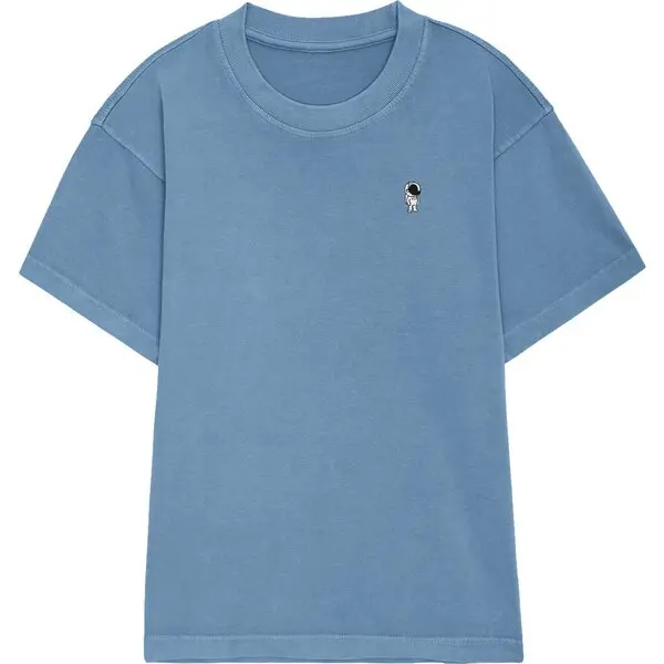 DALIX Astronaut Heavyweight Pigment Dye Tee - Pebble Blue