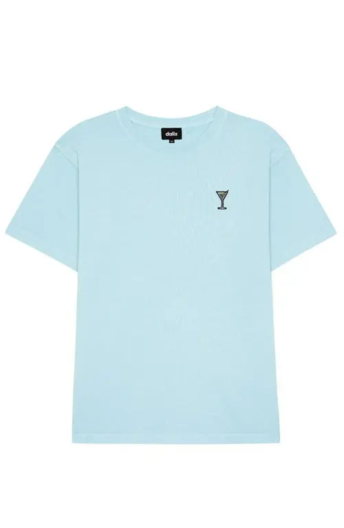 DALIX Martini Midweight Garment Dye Tee - Sky Blue