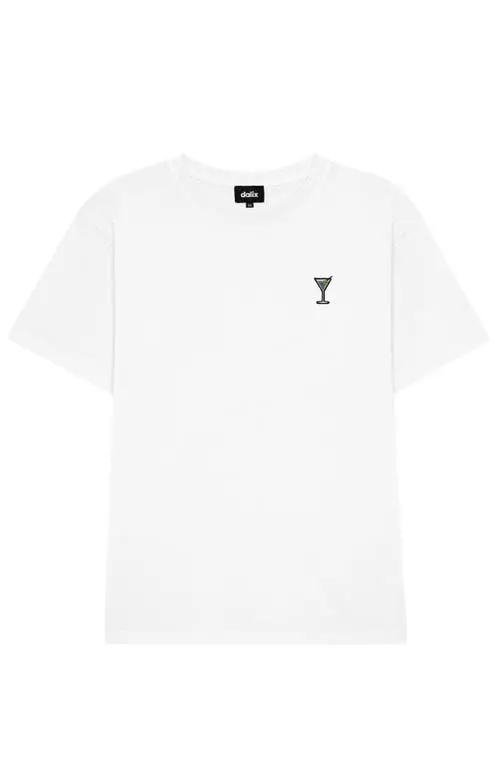 DALIX Martini Midweight Garment Dye Tee - White