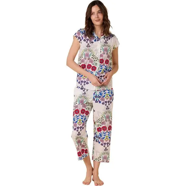 THE CAT'S PAJAMAS Luxe Pima Capri Floral Set - Blossom