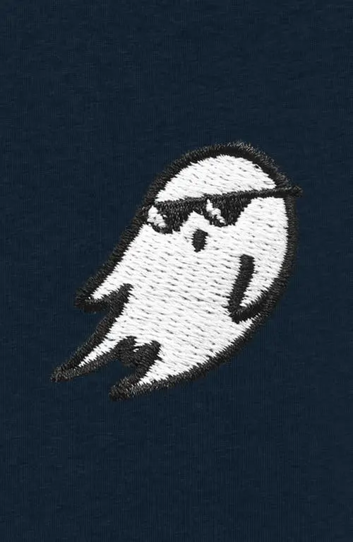 DALIX Ghost Mode Heavy Weight Cotton Tee - Navy
