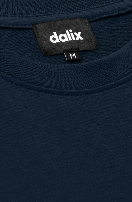 DALIX Ghost Mode Heavy Weight Cotton Tee - Navy