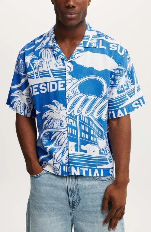 COTTON ON Cabana Short Sleeve Shirt - Blue Havana Print